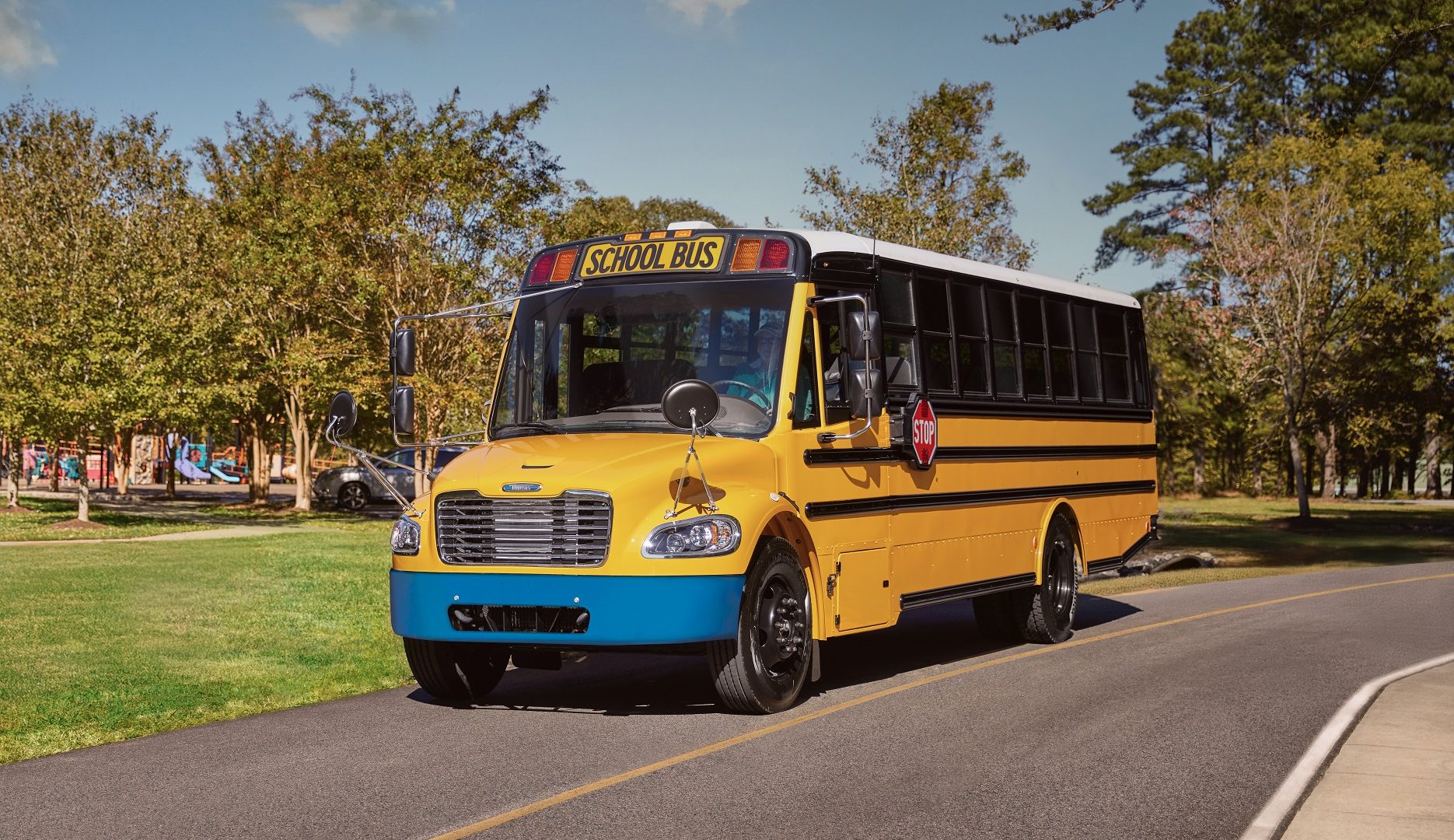 Thomas Built Buses unveils electric school bus powered by Accelera ...