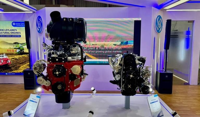 At Excon Ashok Leyland displayed compact CEV Stage V engines